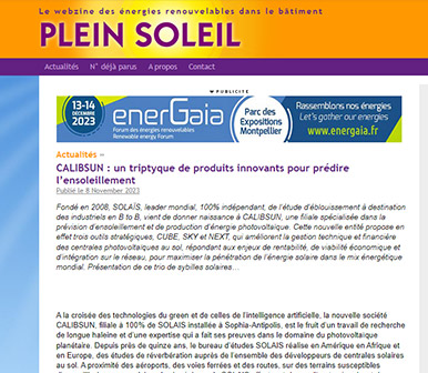 Calibsun in the specialized press